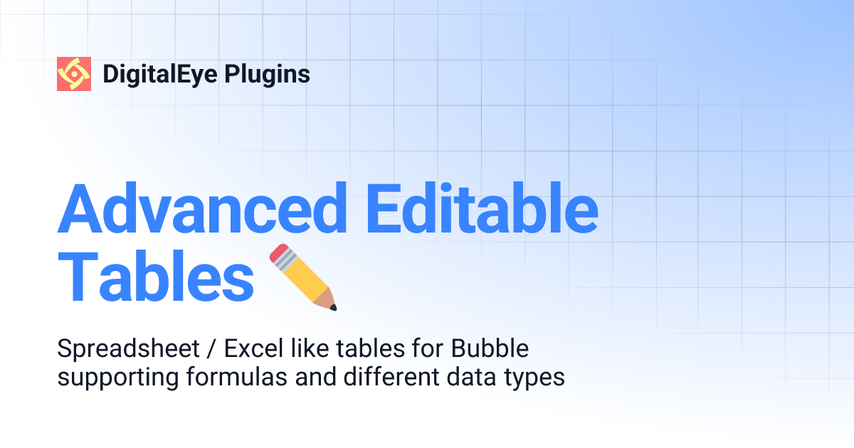 Advanced Editable Tables ️ | DigitalEye Plugins